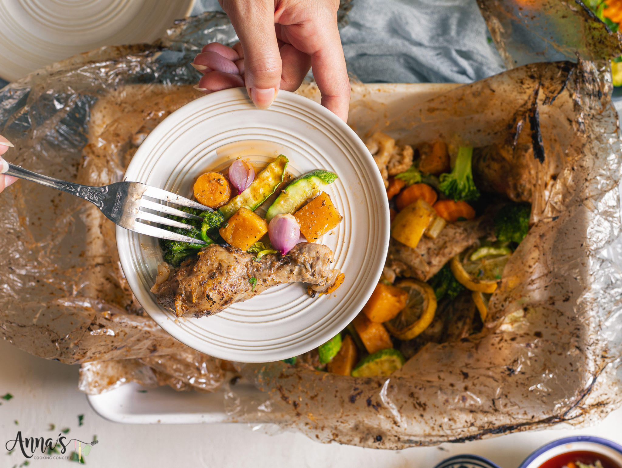 Oven Bag Roasted Chicken and Vegetables - Anna Cooking Concept